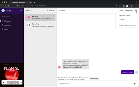 Soundtrap Sending Messages Flow On Web Page Flows