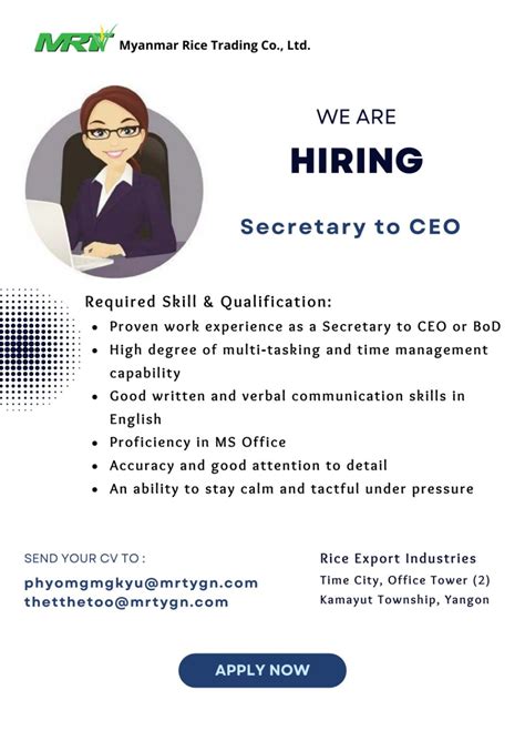 Khin Su Hlaing On Linkedin Opportunity Secretary