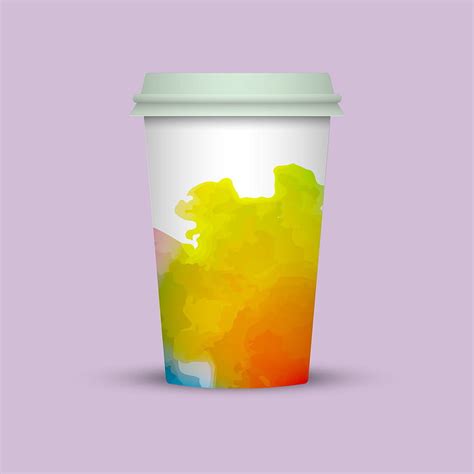 테이크 아웃 수채화 커피 컵 벡터 Eps Ai Uidownload