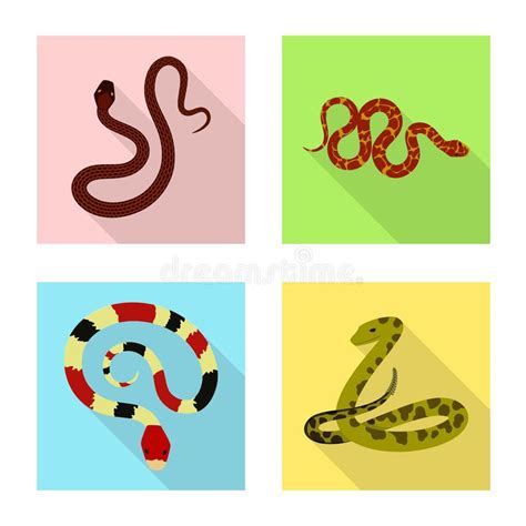 Isolated Object Of Skin And Reptile Logo Set Of Skin And Danger Stock
