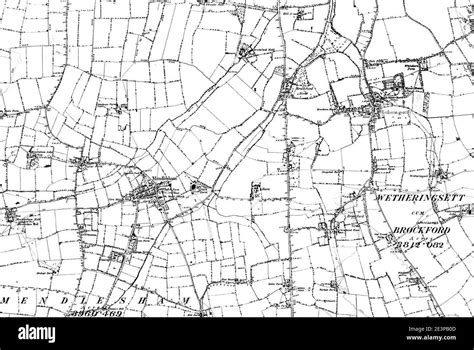 Map Of Suffolk Os Map Name 047 Nw Ordnance Survey 1881 1893 Stock