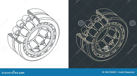Spherical Roller Bearing Isometric Cutaway Blueprints Stock Vector Illustration Of Engine