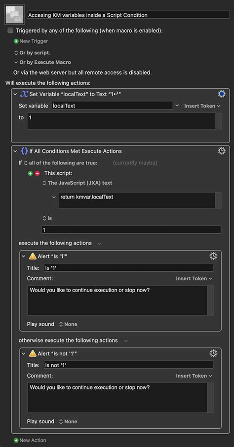 How Can I Access Km Variables Inside A Script Condition Questions