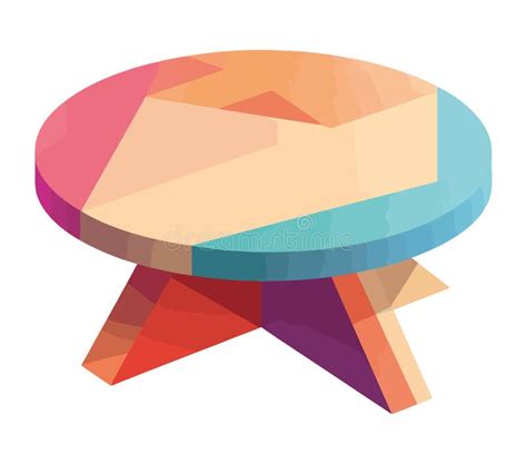 Wooden Circle Table Furniture Stock Vector Illustration Of Icon Flat 275378227