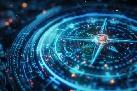 A Blue And White Computer Generated Image Of A Compass Stock Image