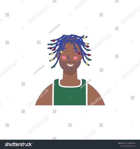 Black Male Avatar Braid Hairstyle Stock Vector Royalty Free