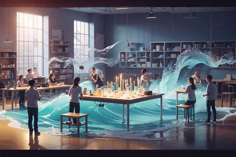 Premium Photo Depict A Physics Lab With Babes Experimenting On The Principles Of Wave