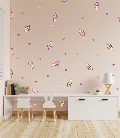 Ice Cream Wall Stickers Pink Wall Stickers Eliza Doodle Designs