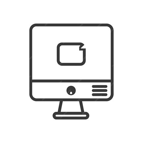 Computer Minimalist Line Art Icon Logo Symbol Icon Black Color Only Premium Ai Generated Vector