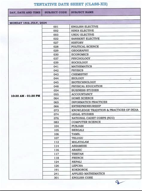 Cbse Class 10 Supplementary Exam 2024 Tentative Datesheet Released