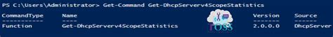 Get Dhcpserverv4scopestatistics Powershell Toss