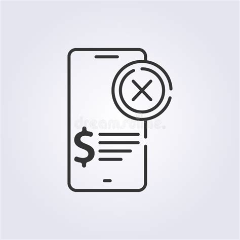 Line Art Online Failed Payment Icon Logo Vector Illustration Design