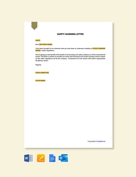 Free Warning Letter For Dress Code Violation Template Word Doc
