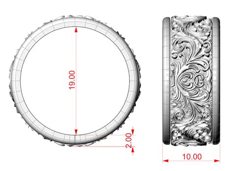 Stl File Wedding Ring Pattern 💒・3d Print Design To Download・cults