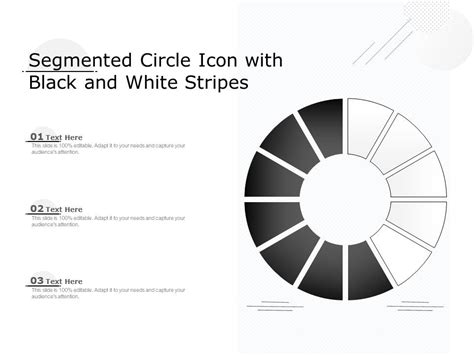 Segmented Circle Icon With Black And White Stripes Template