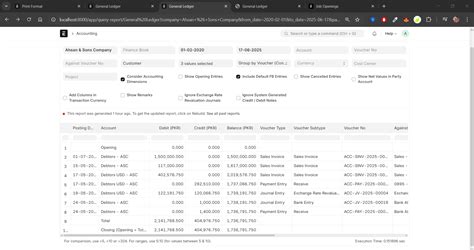 How To Customize The Print Format For General Ledger Report Erpnext Frappe Forum