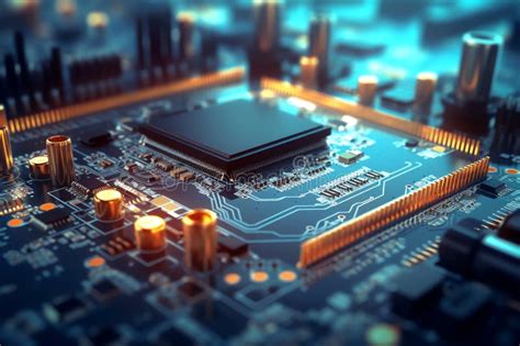 Semiconductor Manufacture Chip Stock Illustration Illustration Of Motherboard Circuit