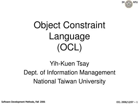 Ppt Object Constraint Language Ocl Powerpoint Presentation Free