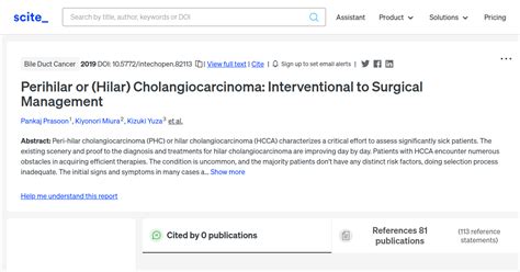 Perihilar Or Hilar Cholangiocarcinoma Interventional To Surgical