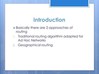 Geographical Routing Presentation PPT
