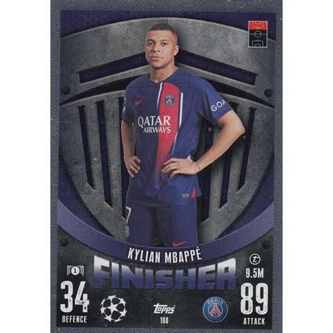 Offer Soccer Cards Kylian Mbappé PSG Finisher Topps Match Attax 2023 24