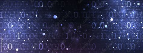 Technology Background With Plexus Effect Big Data Concept Binary
