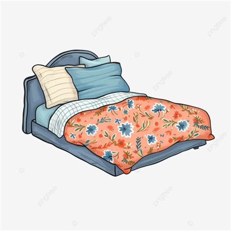 Cute Bed About Bedtime Stationary Sticker Bed Bedtime Sleeping Png