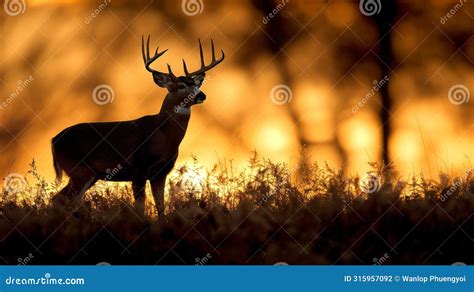 Midwestern Whitetail Deer Silhouette Perfect For Trophy Hunting