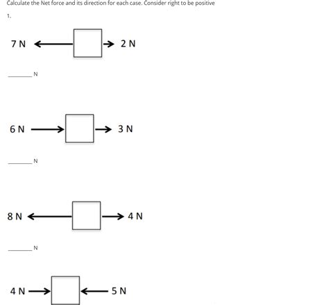 Solved Calculate The Net Force And Its Direction For Eac
