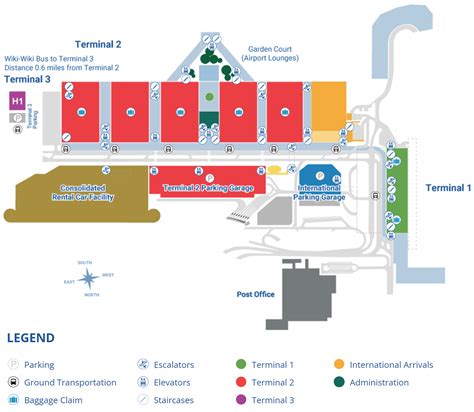Honolulu Airport Terminal Map Hnl Terminal Map