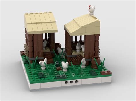 Lego Moc Chicken Coop For A Modular Village By Gabizon Rebrickable Build With Lego