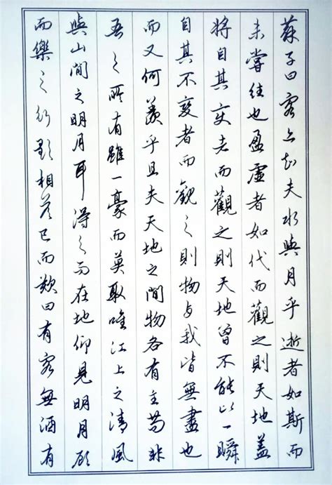 苏轼《前赤壁赋》手写钢笔字笔友钢笔书法习作欣赏 知乎