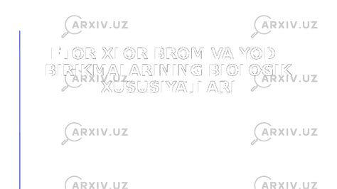 Ftor Xlor Brom Va Yod Birikmalarining Biologik Xususiyatlari Kimyo