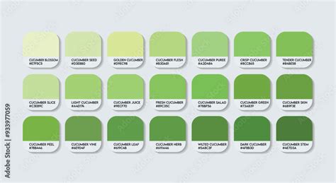 Cucumber Color Palette Cucumber Green Color Guide Palette With Color