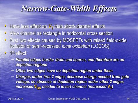 Ppt 332 578 Deep Submicron Vlsi Design Lecture 3 Deep Sub Micron Mos