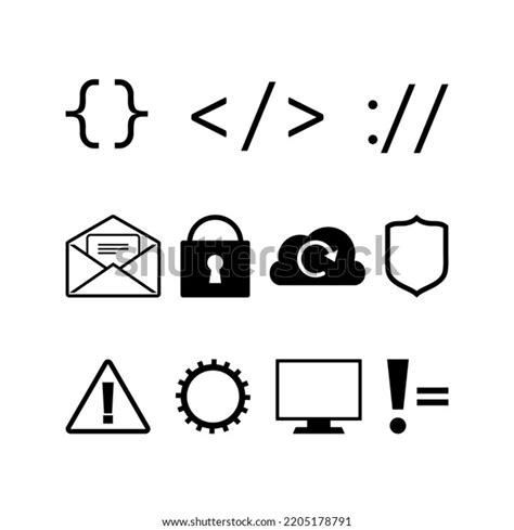 Coding Programming Computer Symbol Black Icon Stock Illustration Shutterstock