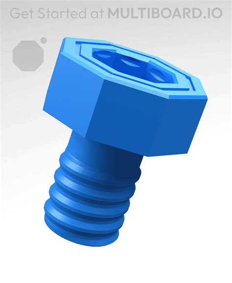 20 Mm Mid Thread Push Fit Head Small Thread Hole Shank Bolt 3d Model By Multiboard On Thangs