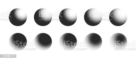 화이트 백에 고립 된 다양한 정도 블랙 노이즈 구체 피겨 벡터 세트 구에 대한 스톡 벡터 아트 및 기타 이미지 구 그늘 그림자 Istock