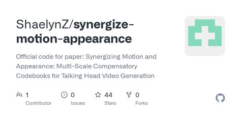GitHub ShaelynZ Synergize Motion Appearance Official Code For Paper