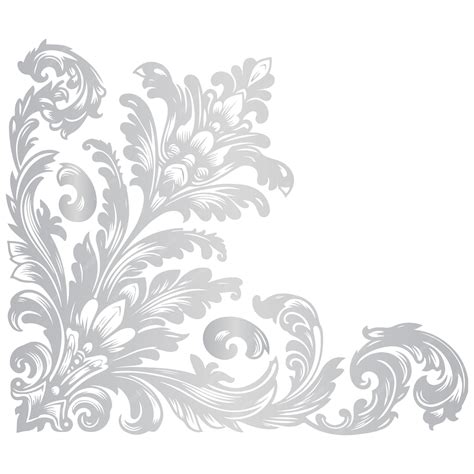 Premium Vector Damask Silver Light Color Element Oriental Vector On Png Transparency Background