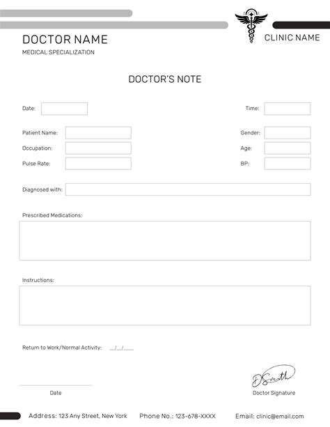 General Medical Excuse Note Template Wordlayouts