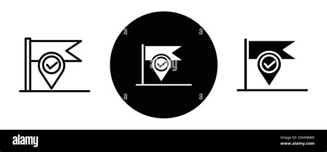 Checkpoint Icon Black Line Art Vector In Black And White Outline Set
