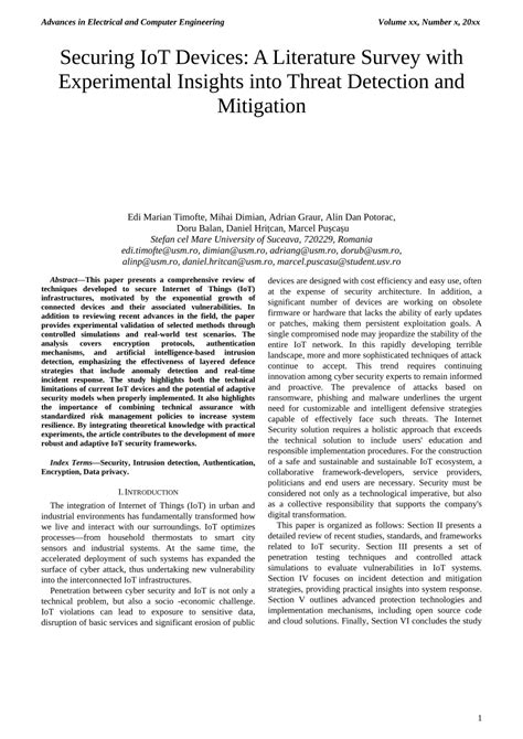 Pdf Securing Iot Devices A Literature Survey With Experimental