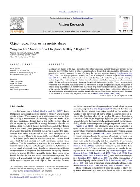 pdf object recognition using metric shape