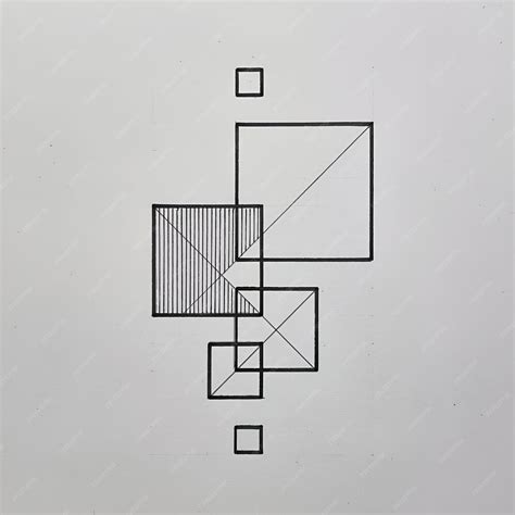 A Drawing A Geometric Abstract Art Design Premium Ai Generated Image
