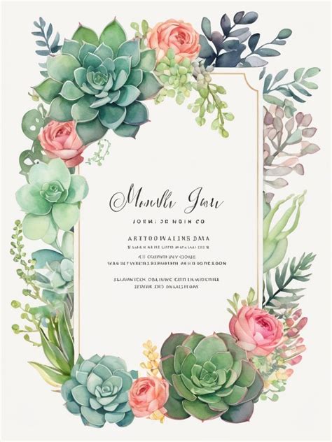 Wedding Invitation Design Floral Border For Flower Arrangements