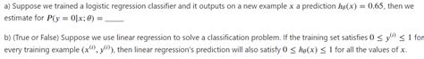 solved a suppose we trained a logistic regression
