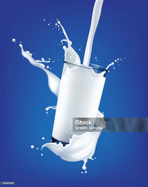 배경에 유리에 붓는 현실적인 흰색 S플라스마 우유의 벡터 일러스트 레이 션 우유에 대한 스톡 벡터 아트 및 기타 이미지 우유 유리잔 물이 튀는 Istock