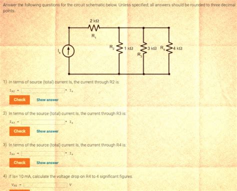 Solved Answer The Following Questions For The Circuit Chegg