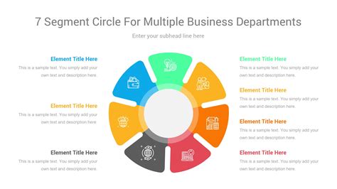 7 segment circle for multiple business departments ciloart